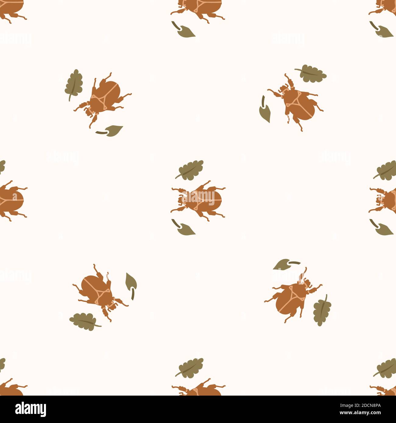 Seamless background beetle insect gender neutral pattern. Whimsical ...