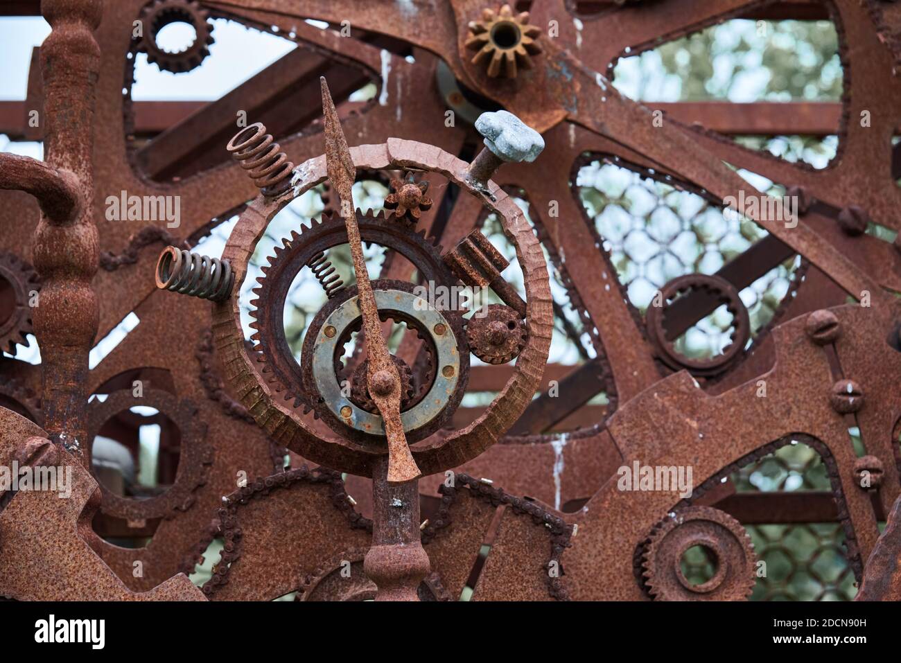 Rusty iron mechanical parts and gear wheels background. Steampunk ...
