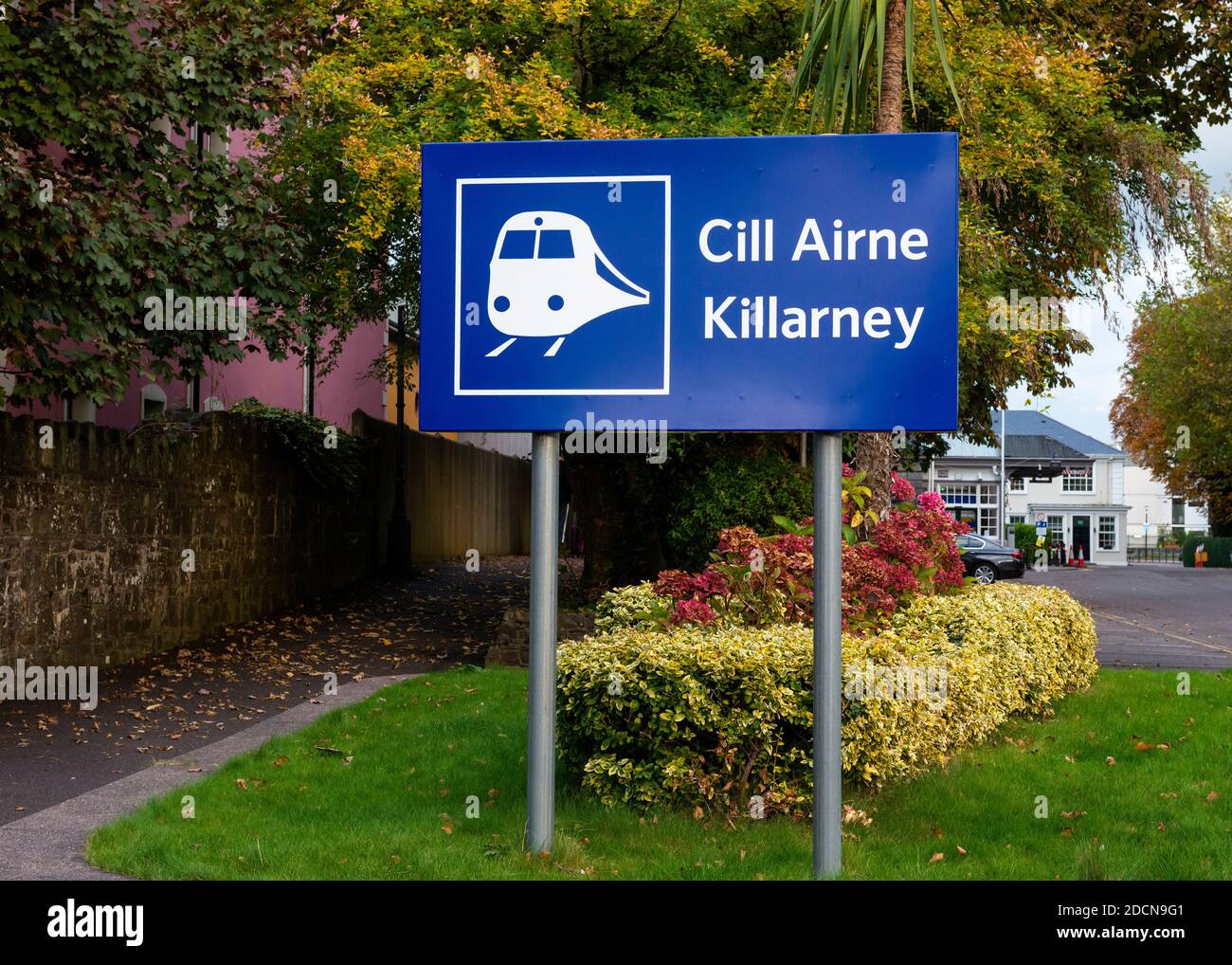 Train station Ireland Killarney bilingual Sign for The Killarney ...