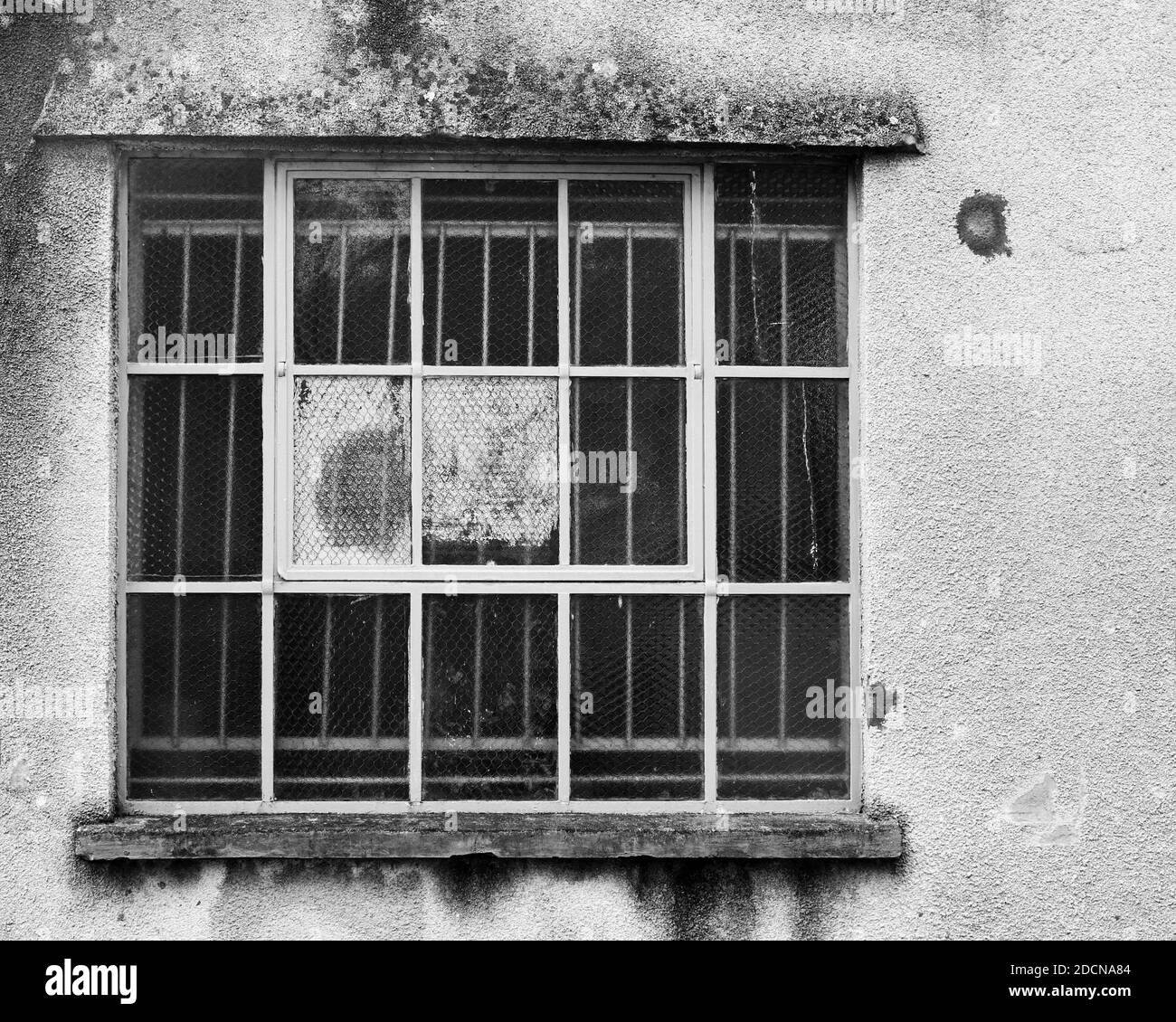 November 2020 - Old window, with security bars inside them Stock Photo ...