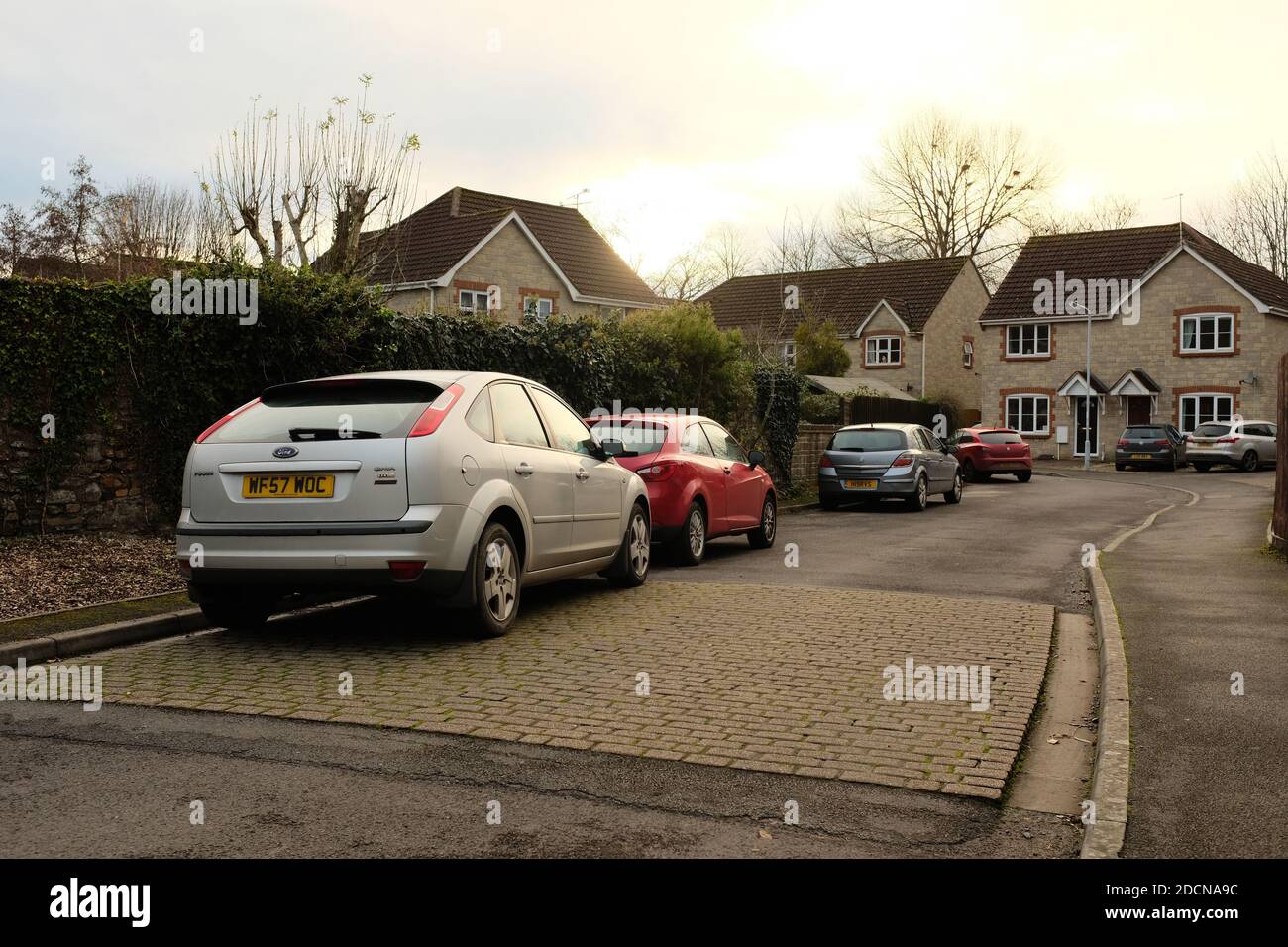 November 2020 - Cars parked in a suburban housing estate in England ...