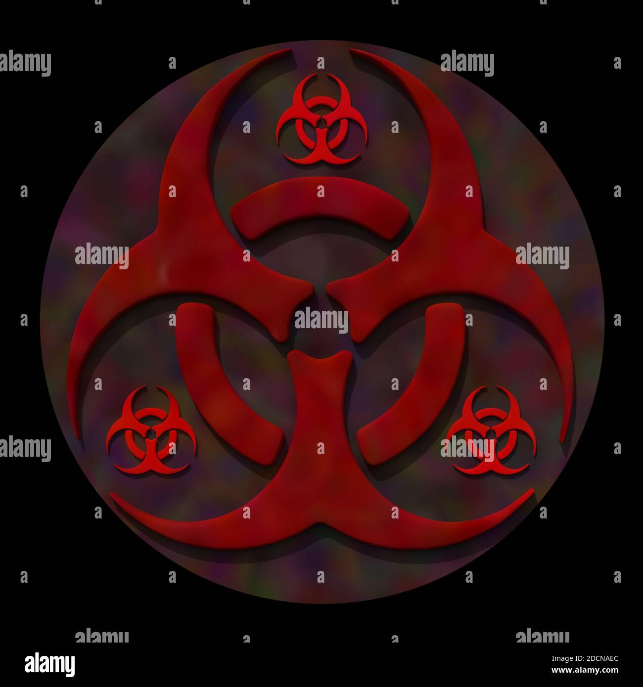 3d Illustration biology hazard, biohazard sign symbol, biology accident Stock Photo - Alamy