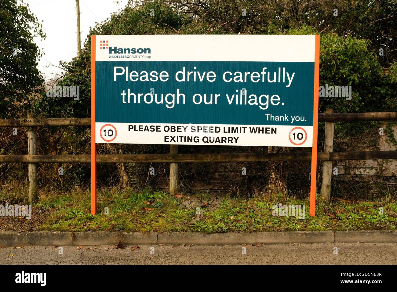 November 2020 - Drive carefully signs at Batts Combe quarry in the ...