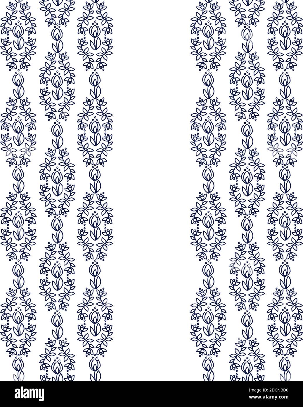 Ethnic floral seamless pattern on white background Stock Vector Image ...