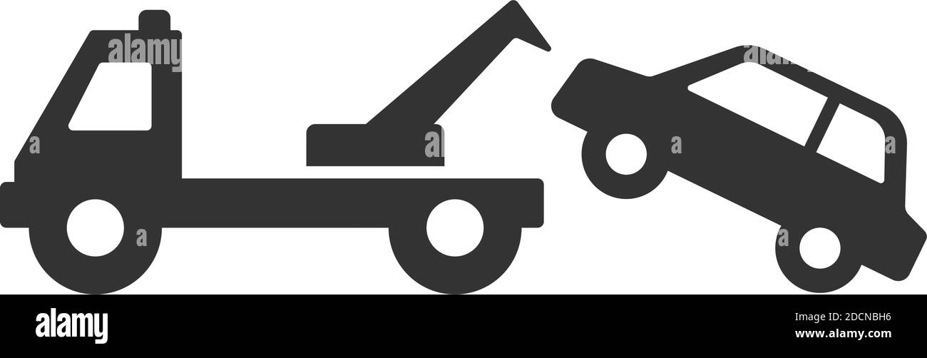 Car tow icon or no parking symbol isolated on white background Stock ...