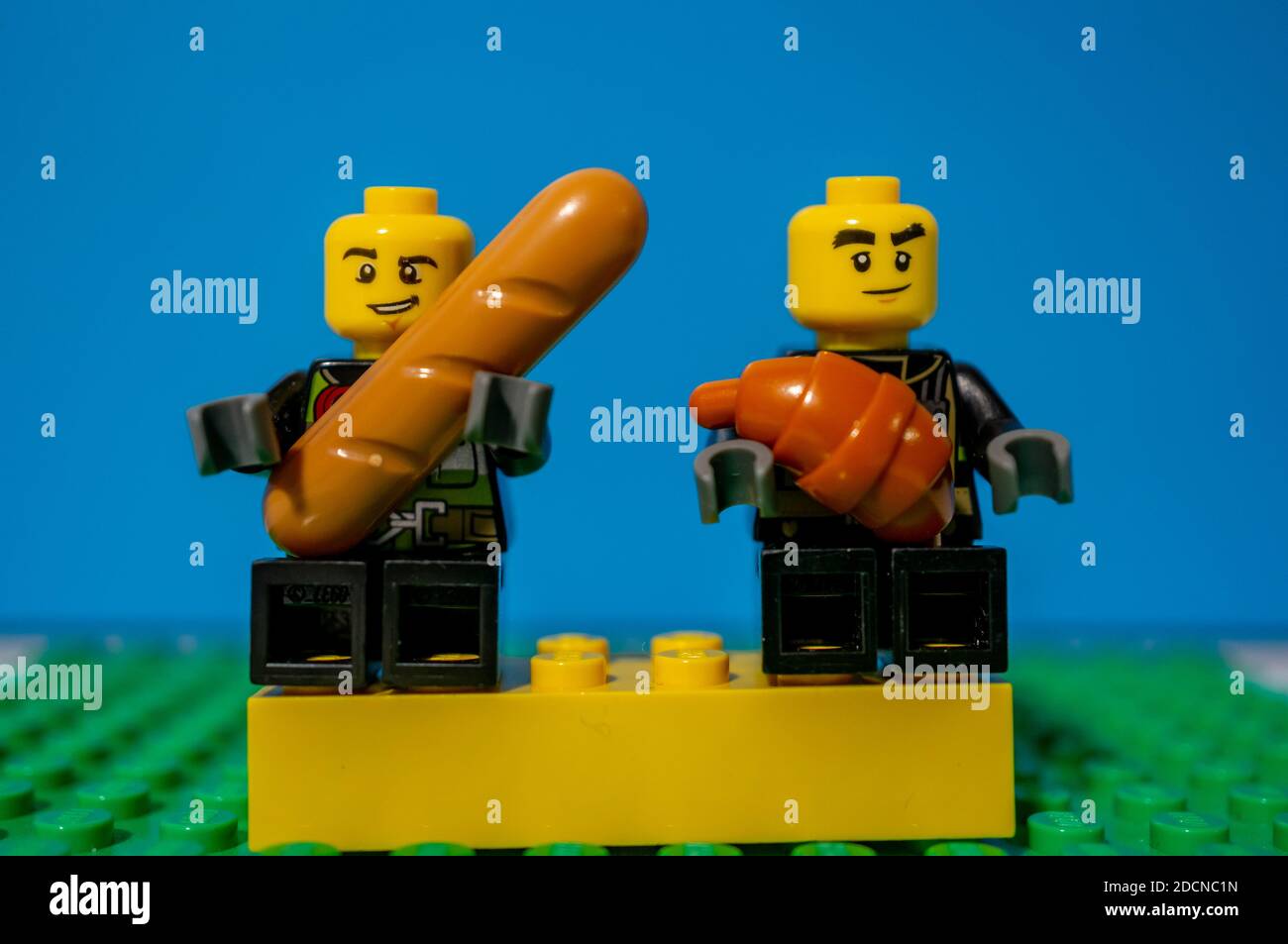 POZNAN, POLAND - Nov 20, 2020: Lego fireman toy figurines sitting and ...