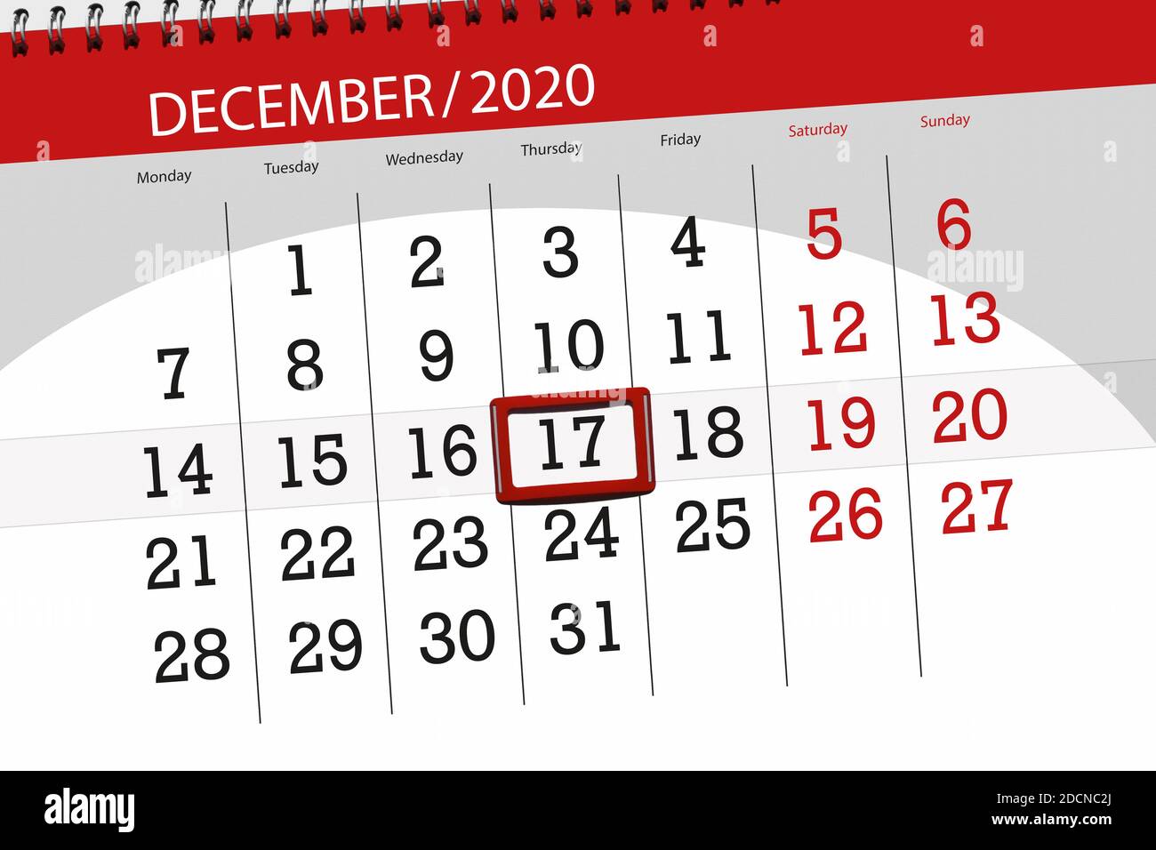 December 17 calendar design hi-res stock photography and images - Alamy