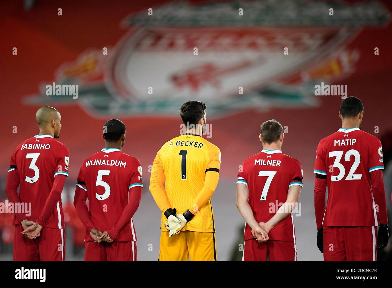 Players observe a minute's silence in honour of the late Ray Clemence ...