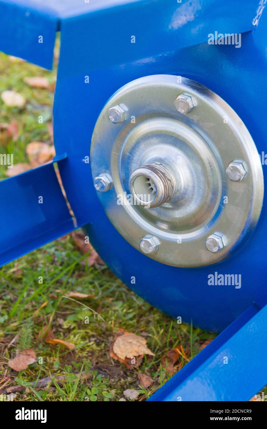 Blue metal water tank for 50 liters of water Stock Photo - Alamy