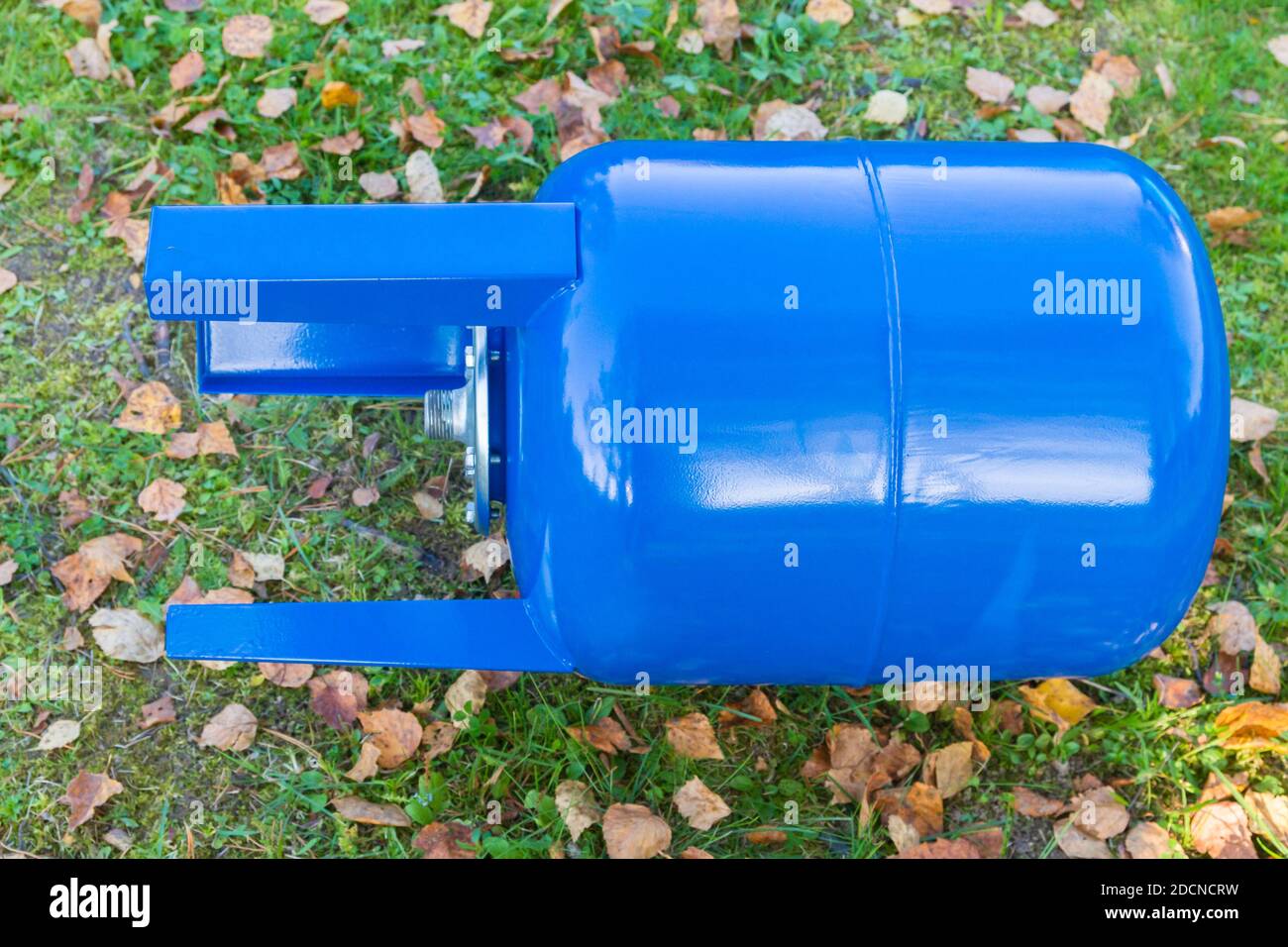 Blue metal water tank for 50 liters of water Stock Photo - Alamy