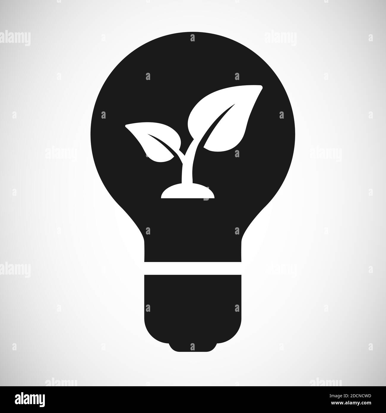 Light bulb icon with seedling leaves eco symbol Stock Vector Image ...