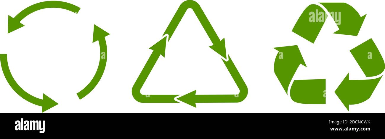 Green recycling arrows reuse symbols and icons Stock Vector Image & Art ...