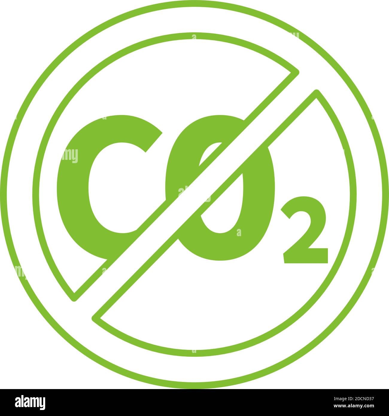 Green no CO2 symbol round shape vector illustration Stock Vector Image ...