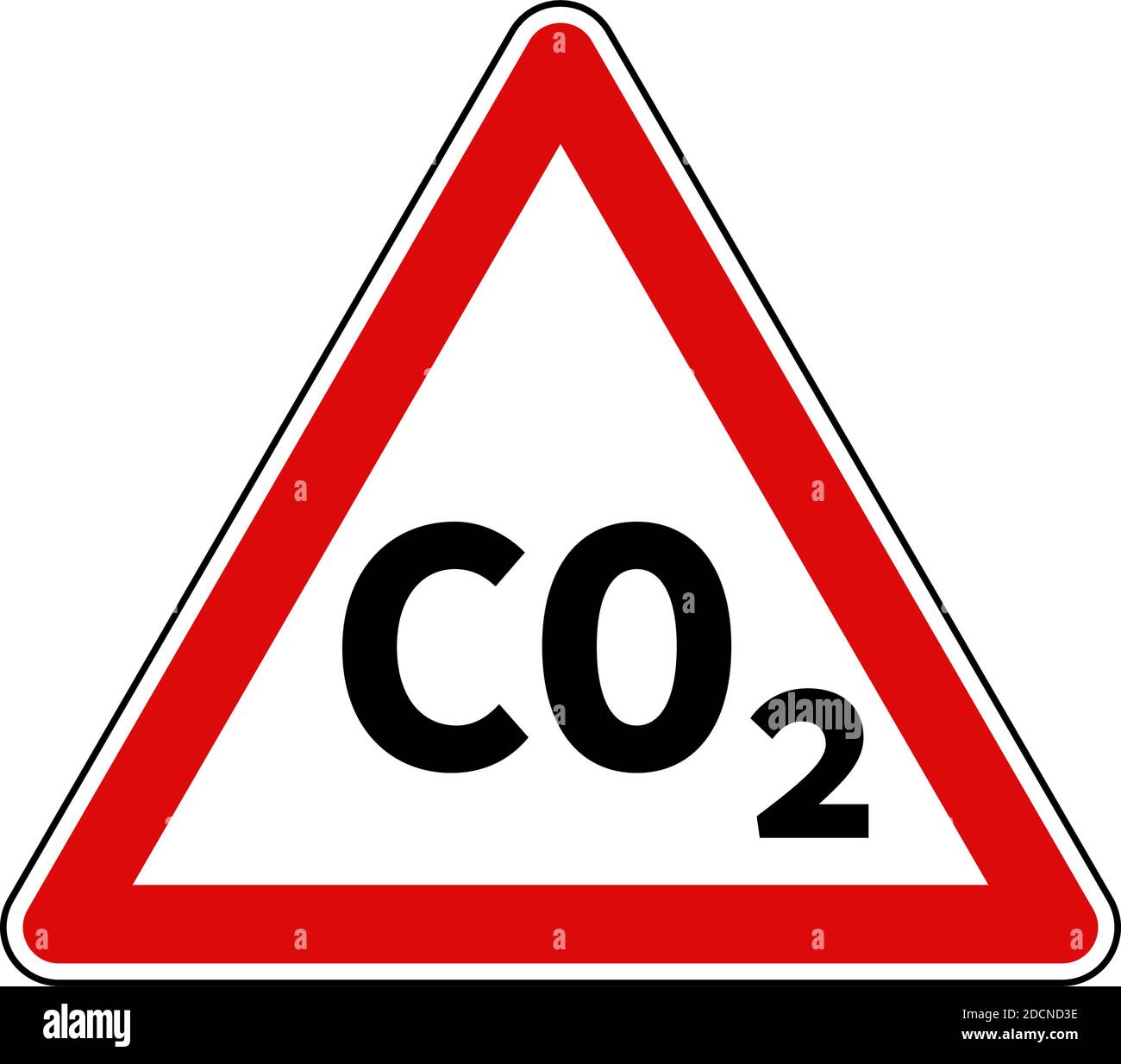 CO2 warning road traffic sign red frame vector illustration Stock ...