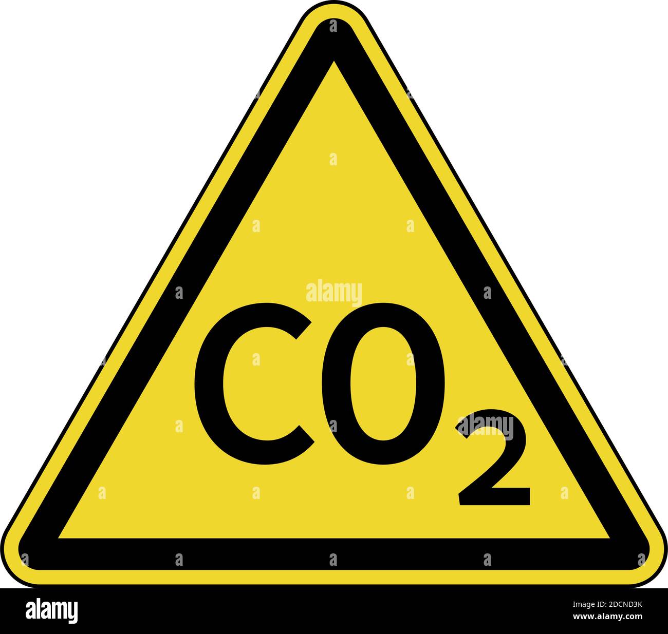 CO2 warning road traffic sign yellow black frame vector illustration ...