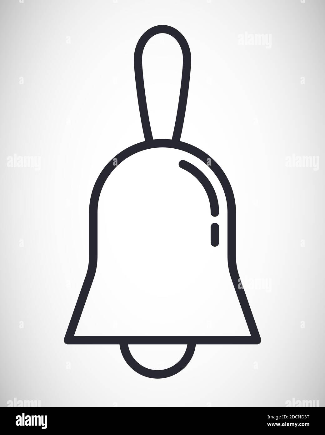 Bell vector illustration grey line art design handbell icon pictogram ...