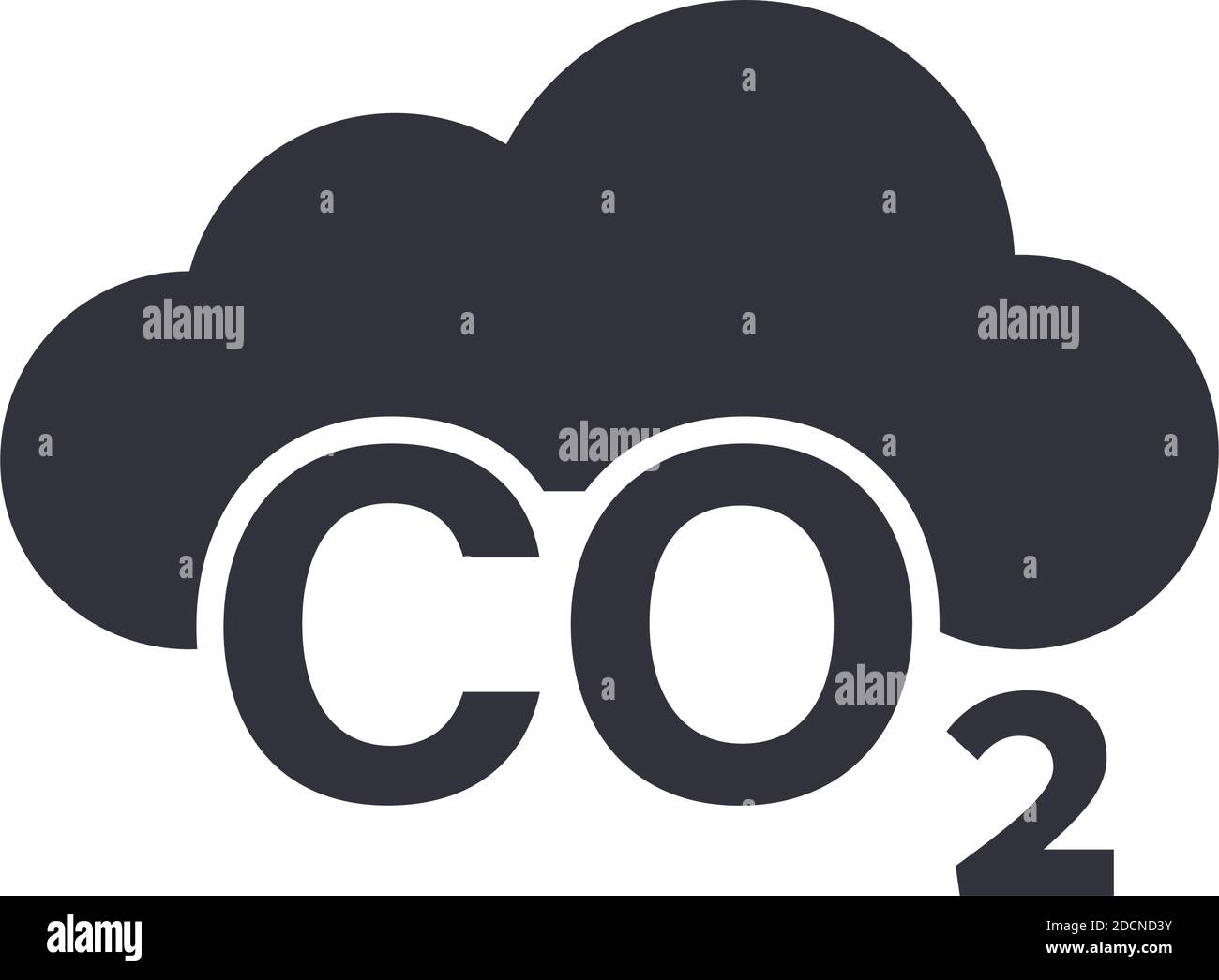 CO2 emission icon with cloud grey flat symbol Stock Vector Image & Art - Alamy