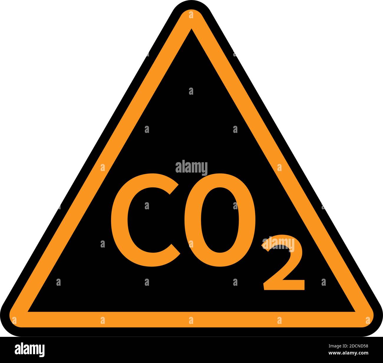 CO2 warning road traffic sign black orange frame vector illustration ...