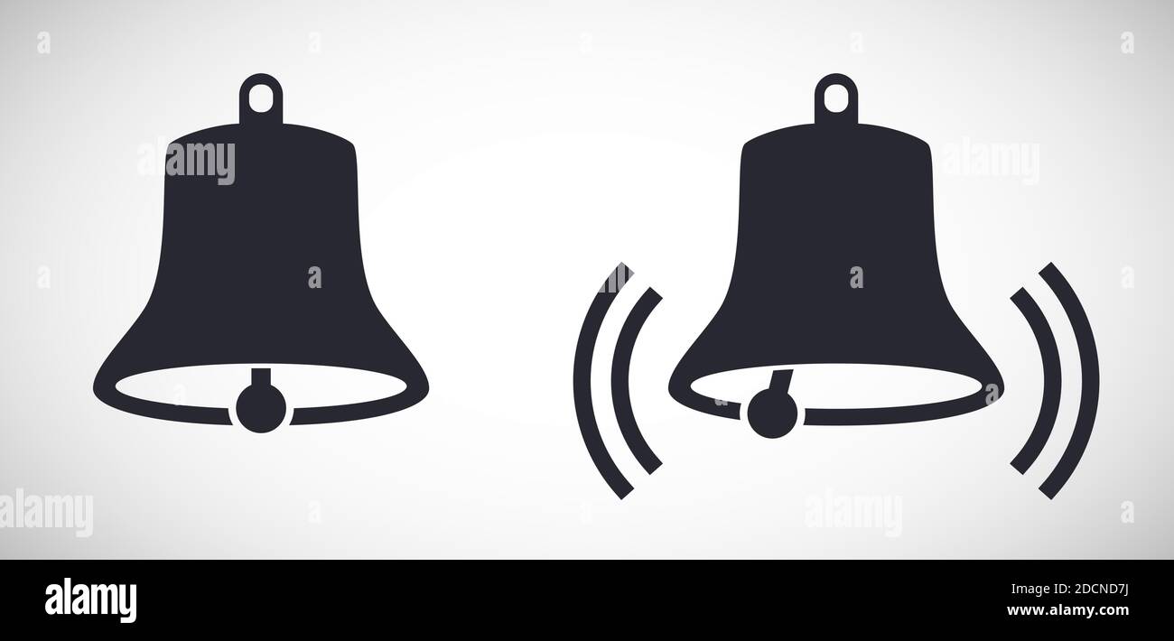 Bell ring icons grey vector illustration pictogram flat design Stock ...