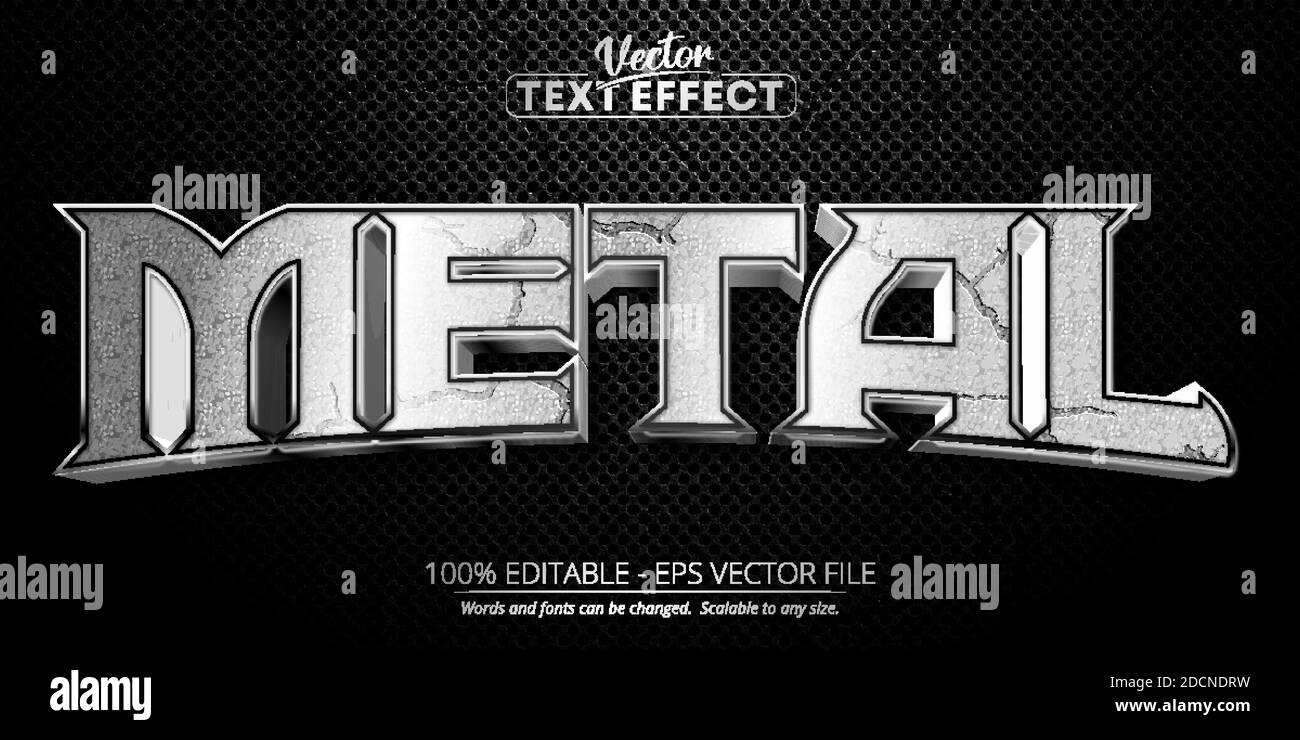 Metal text, shiny silver style editable text effect on black color ... Metal text, shiny silver style editable text effect on black color ...