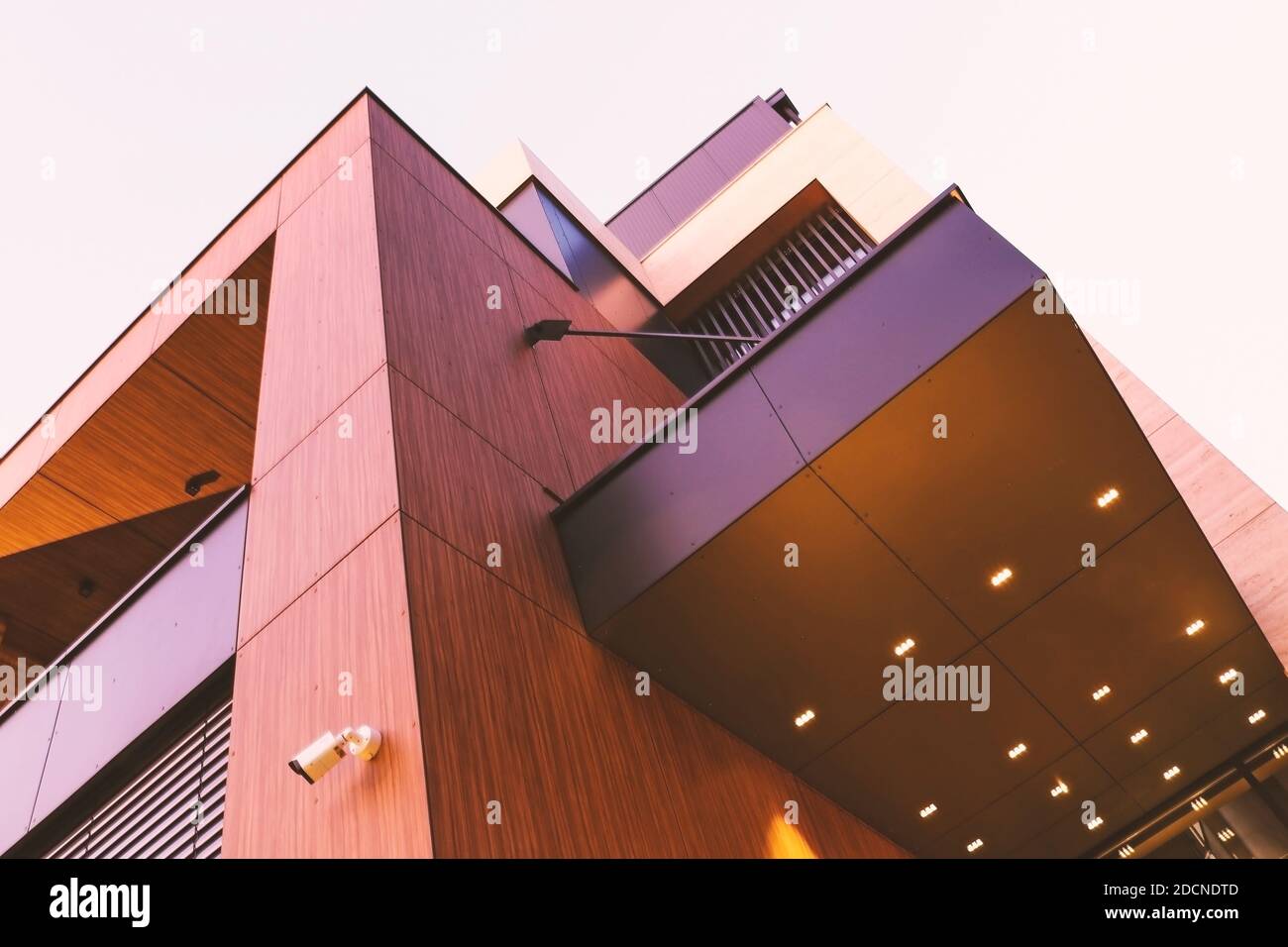 Bottom view. Facade of a contemporary apartment building Stock Photo ...