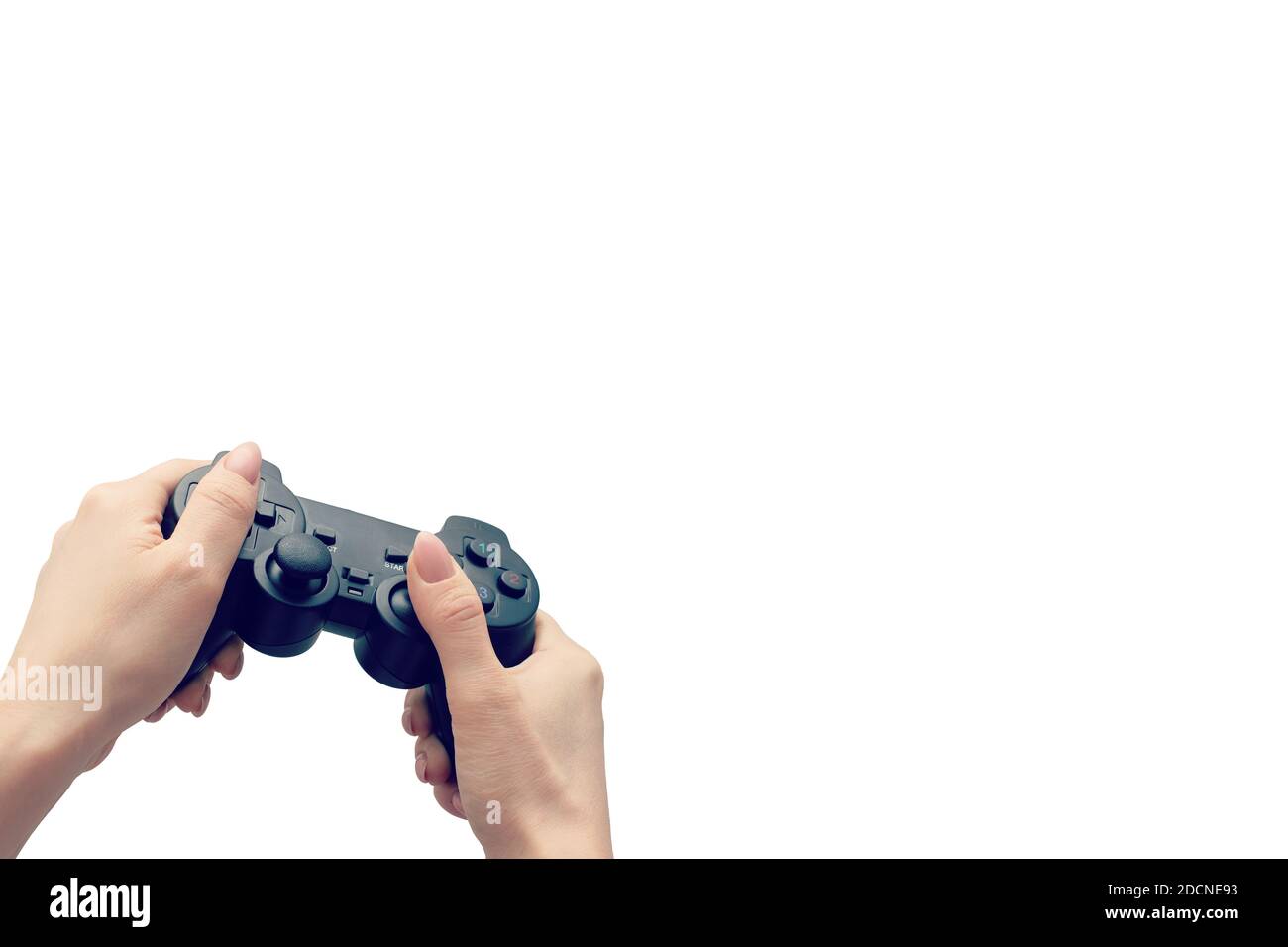 video game controller in hand isolated on white background Stock Photo ...
