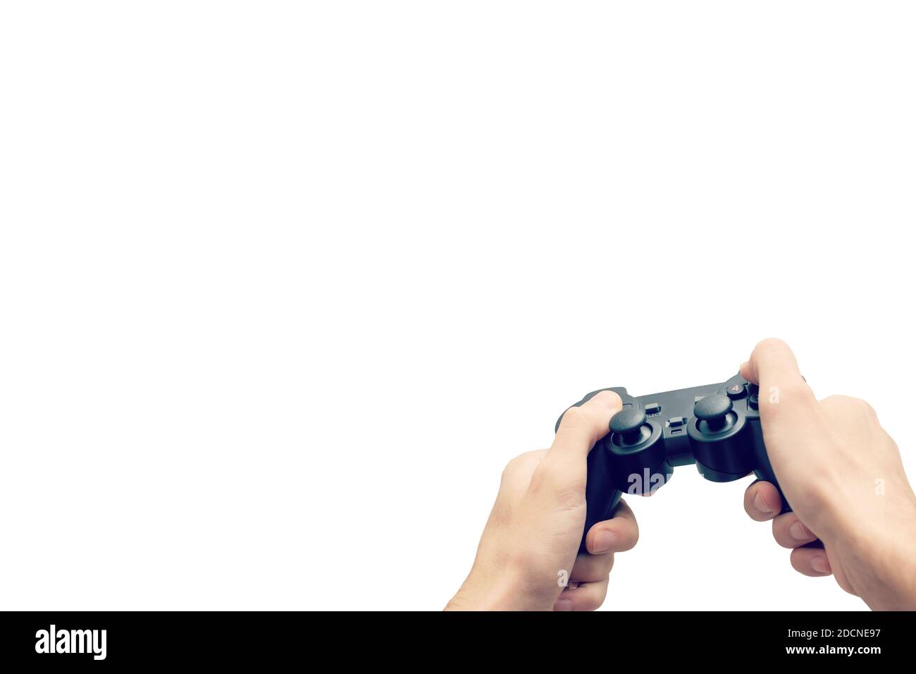video game controller in hand isolated on white background Stock Photo ...