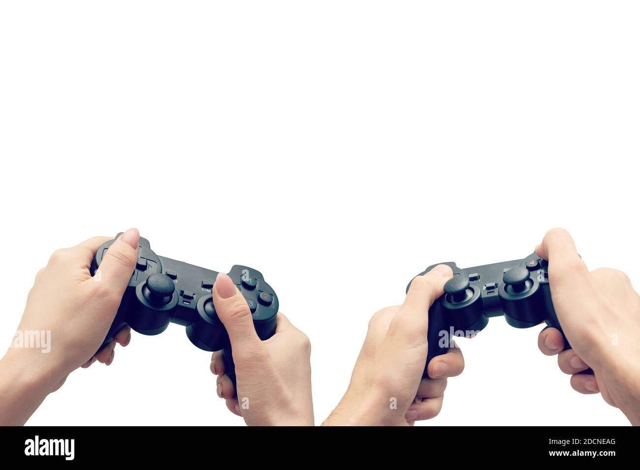 video game controller in hand isolated on white background Stock Photo ...