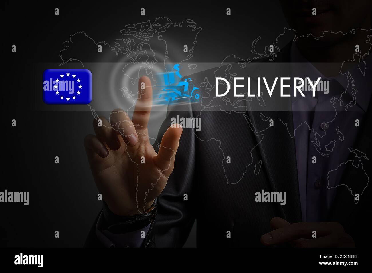 Logistics and transportation concept on virtual screen. Internet ...