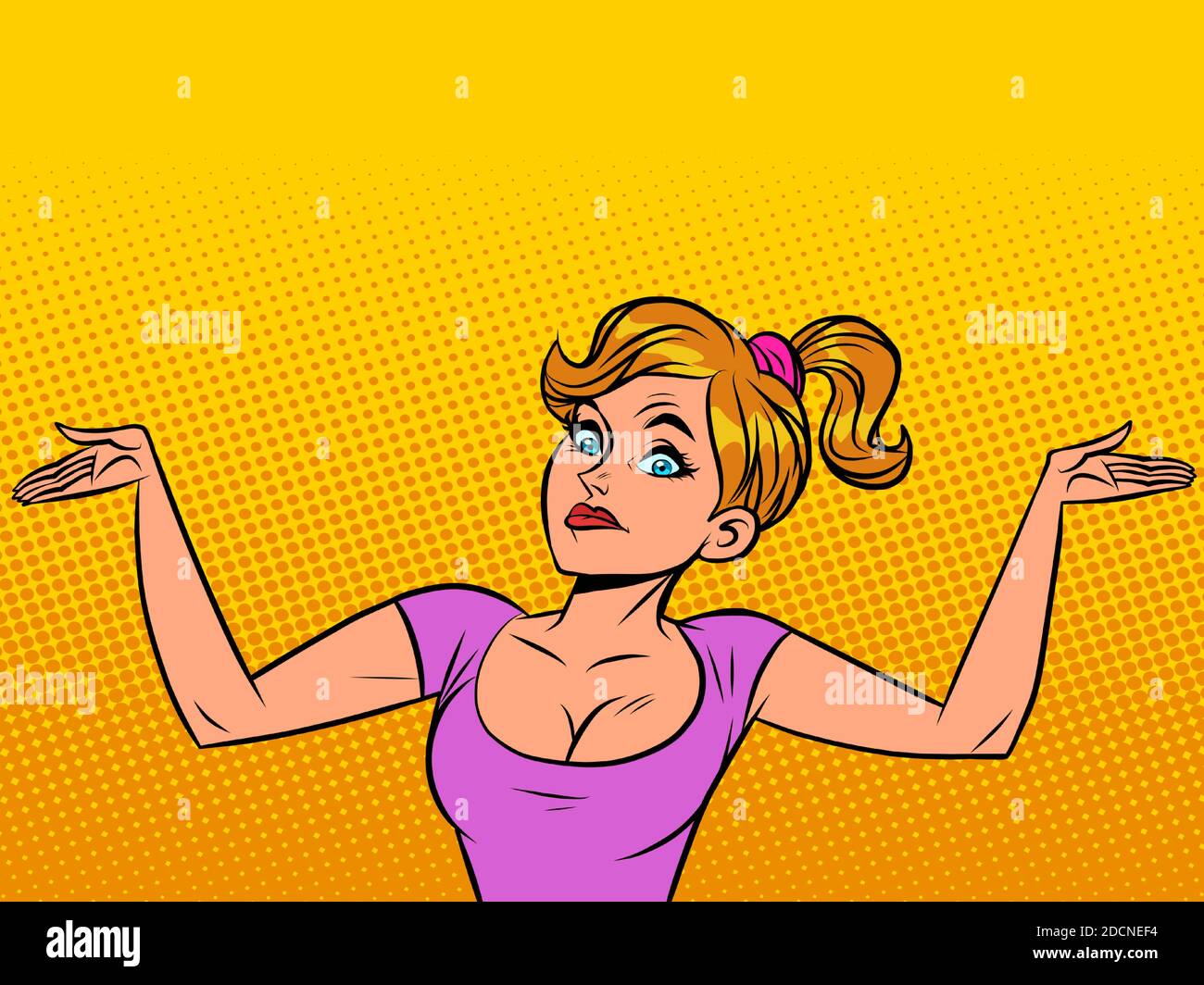 the girl puzzled gesture Stock Vector Image & Art - Alamy