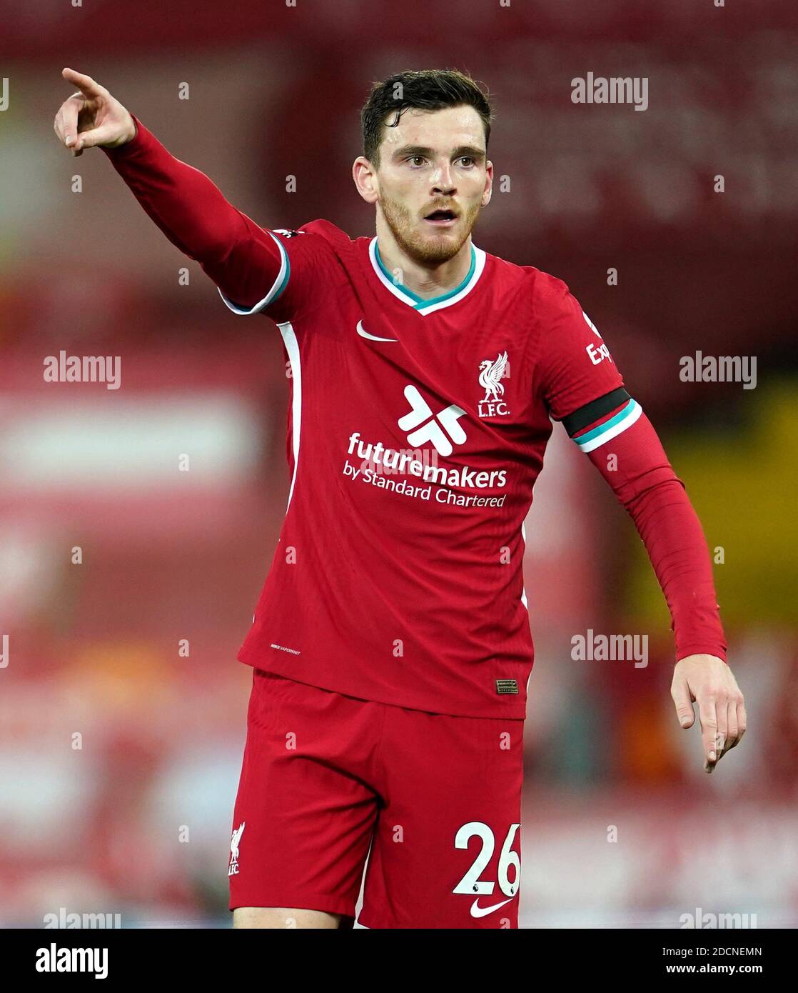 Liverpool's Andrew Robertson during the Premier League match at Anfield ...