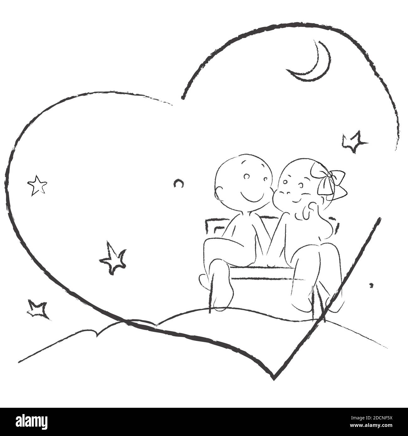 Cute Couple In Love Drawing