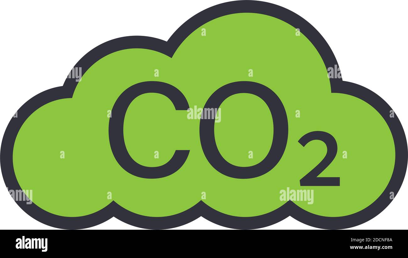 CO2 icon with cloud green eco emission symbol Stock Vector Image & Art ...