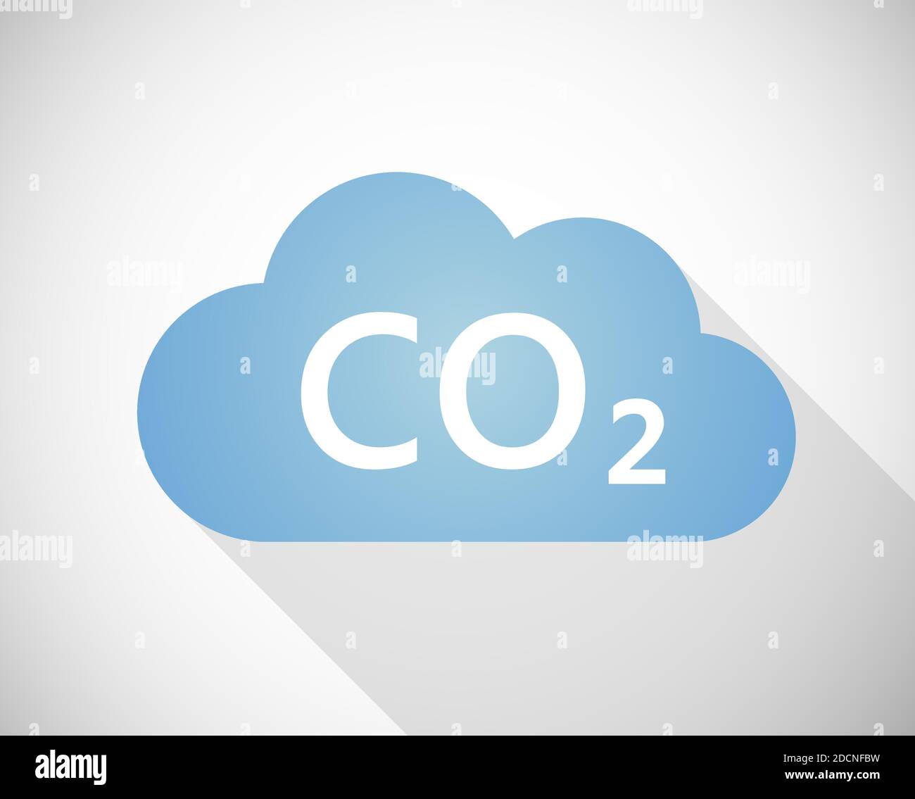 CO2 atmosphere pollution symbol with cloud shape blue flat symbol Stock ...