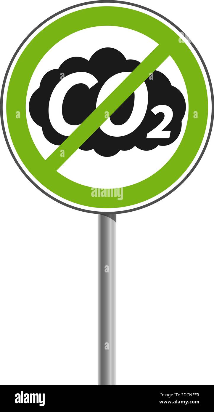 Green anti CO2 emission smog cloud symbol sign round shape vector ...