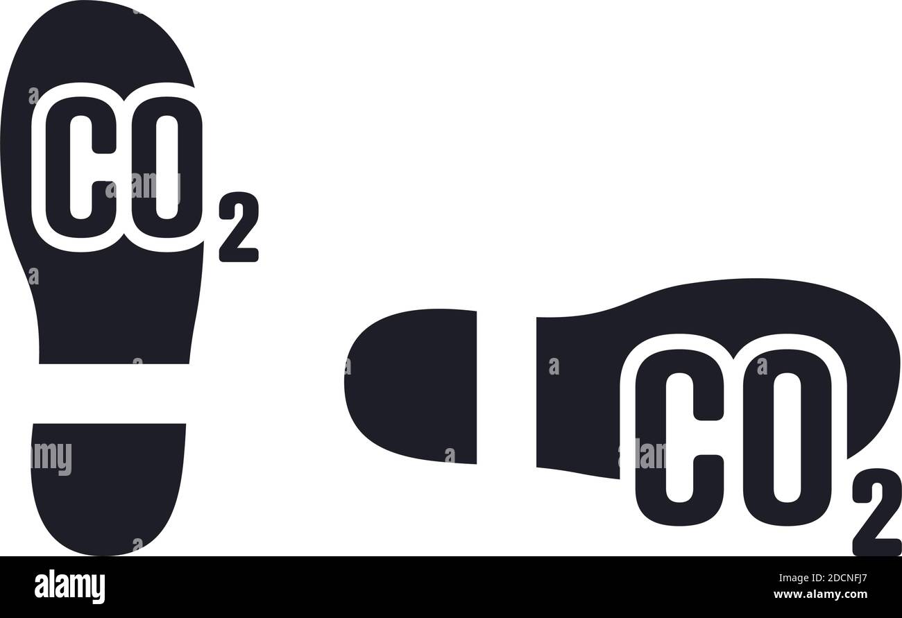 Foot symbol CO2 ecological footprint eco icons vector illustration ...