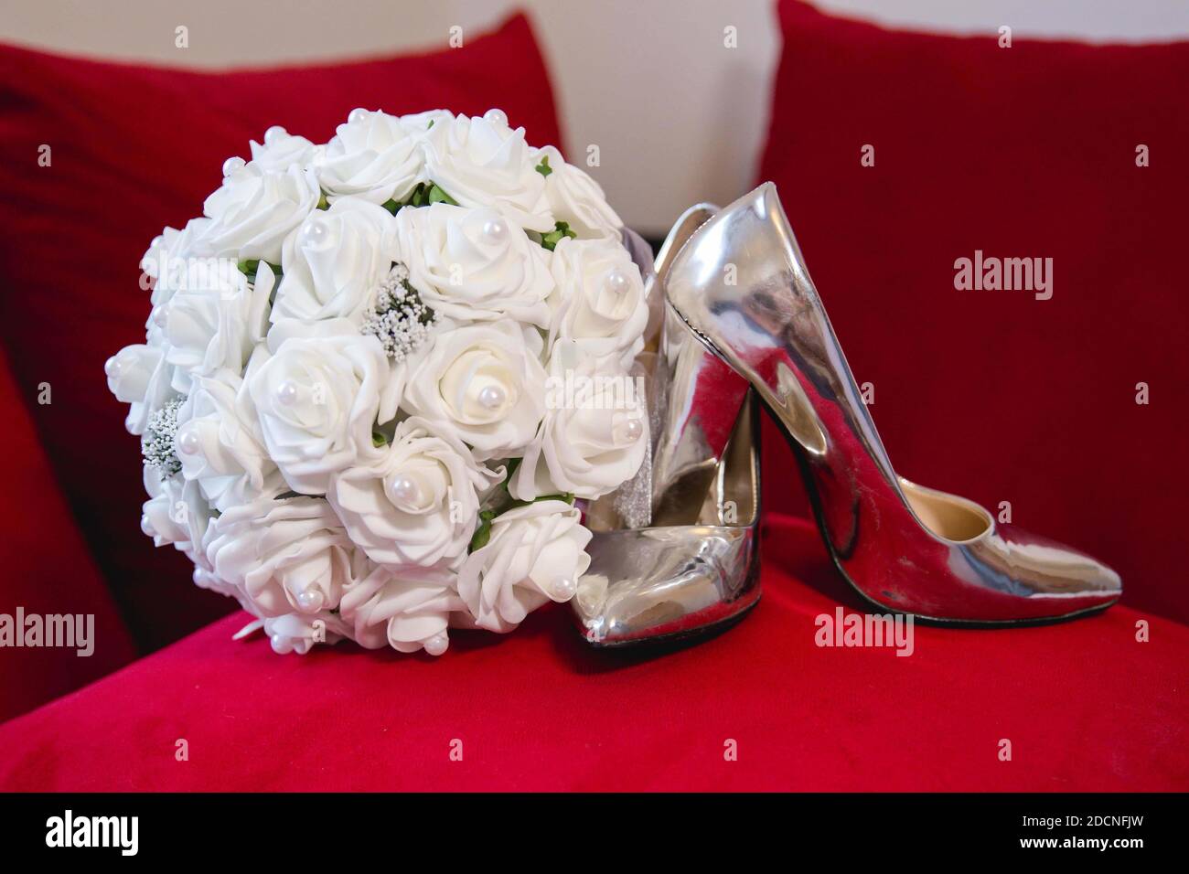 Silver high heel hi-res stock photography and images - Alamy