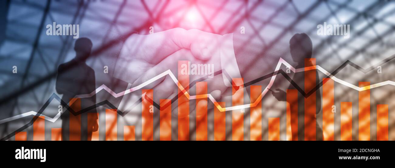 Orange trading charts. Stock exchange concept Stock Photo - Alamy