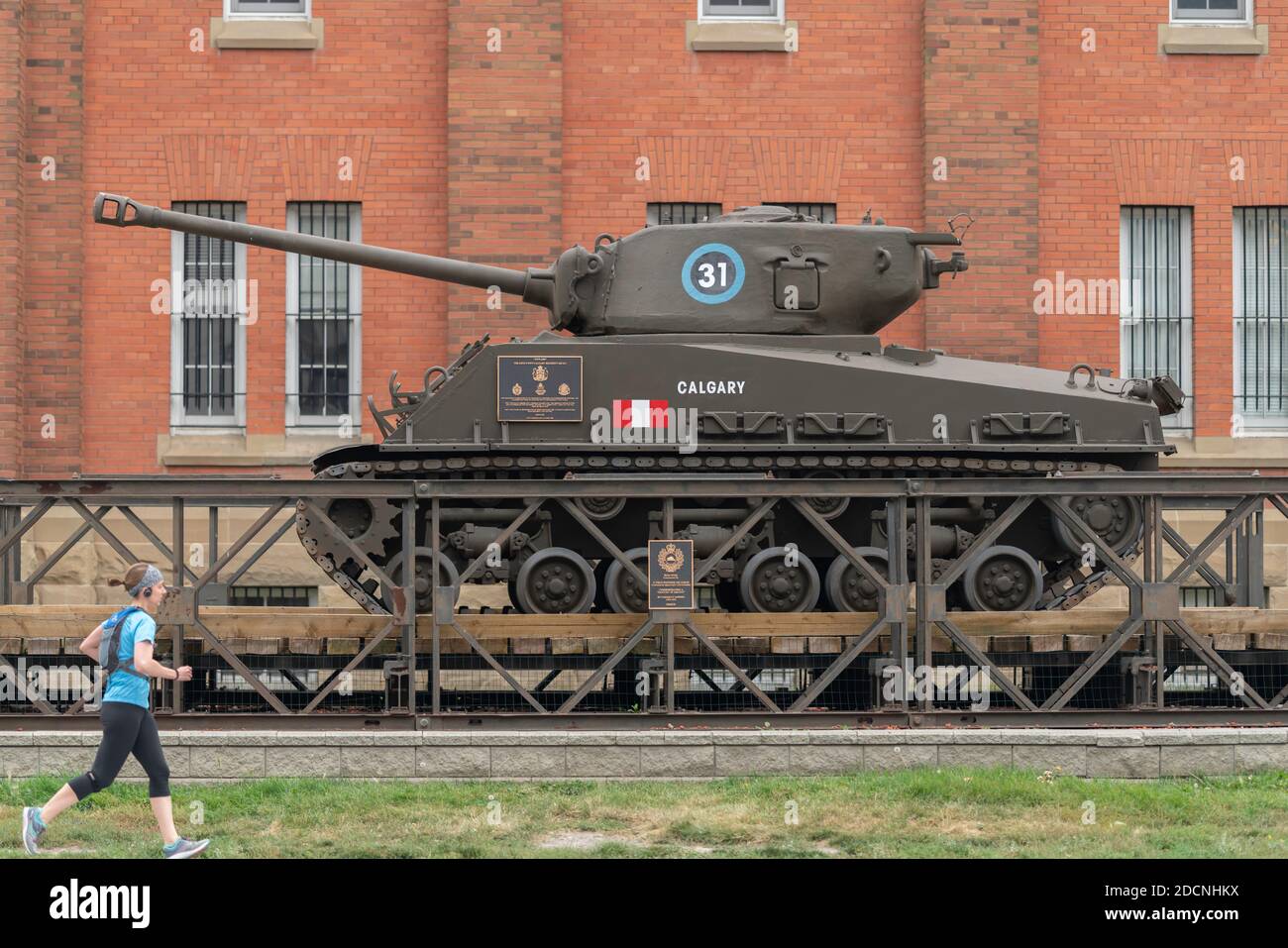 September 19 2020 - Calgary, Alberta Canada - Sherman tank on Dsiplay ...
