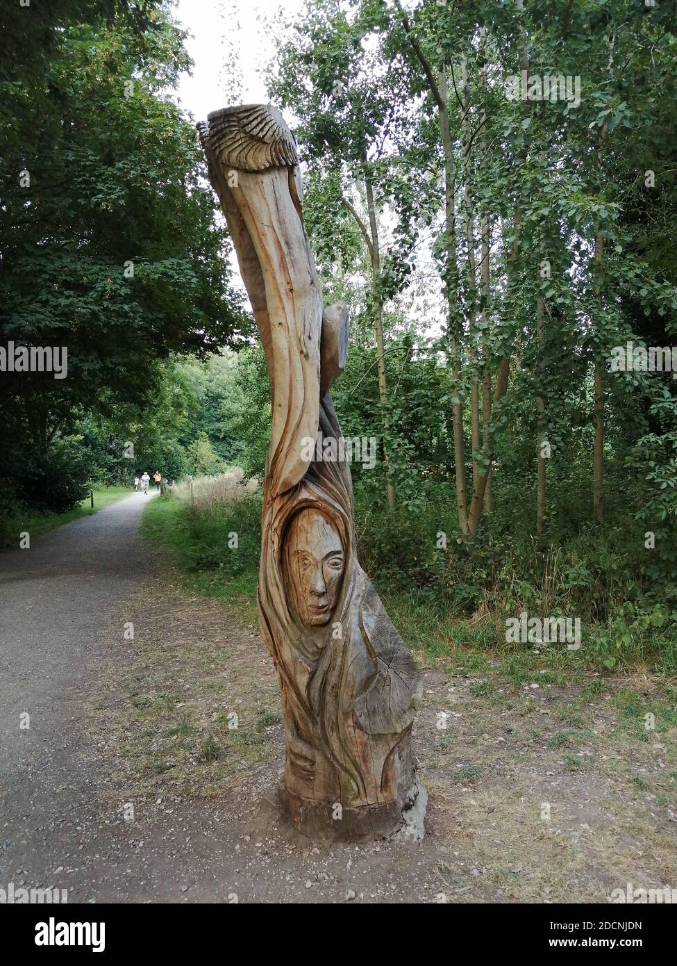Wooden human statue. London, UK Stock Photo - Alamy