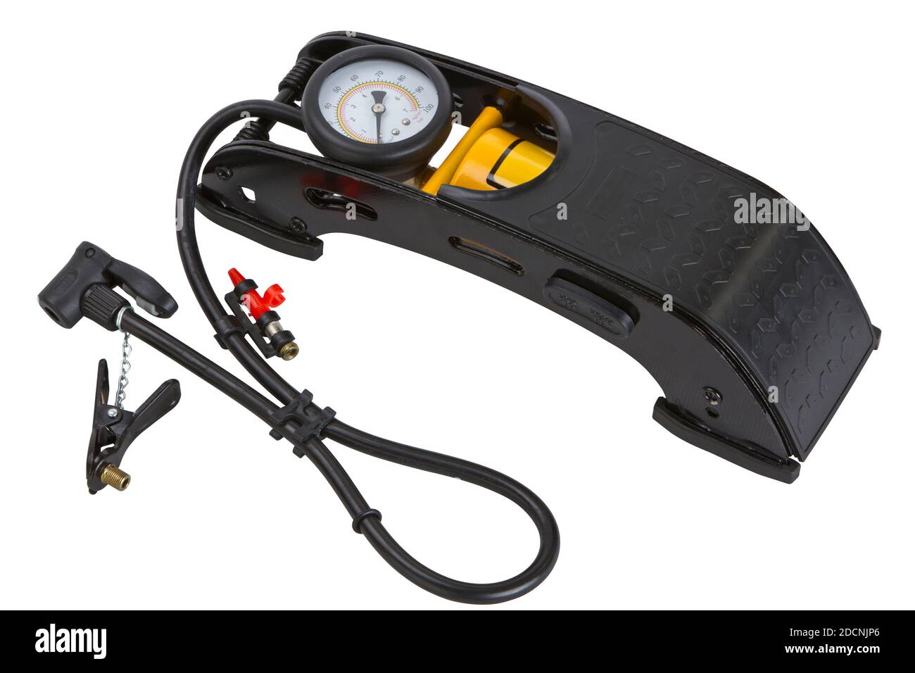 Foot pump isolated on a white background Stock Photo - Alamy