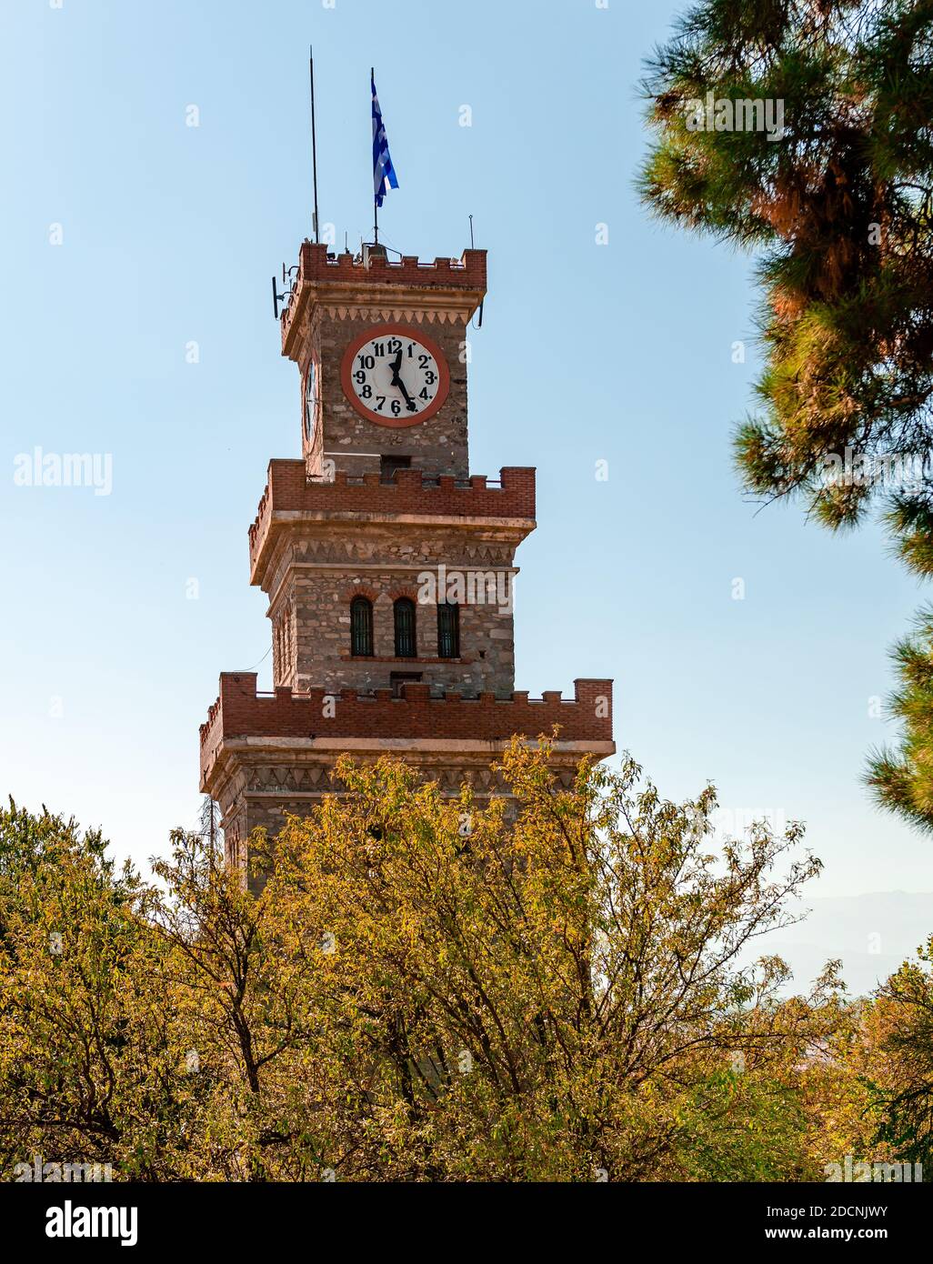 The Clock Tower of Trikala, in Greece, on top of the byzantine castle ...