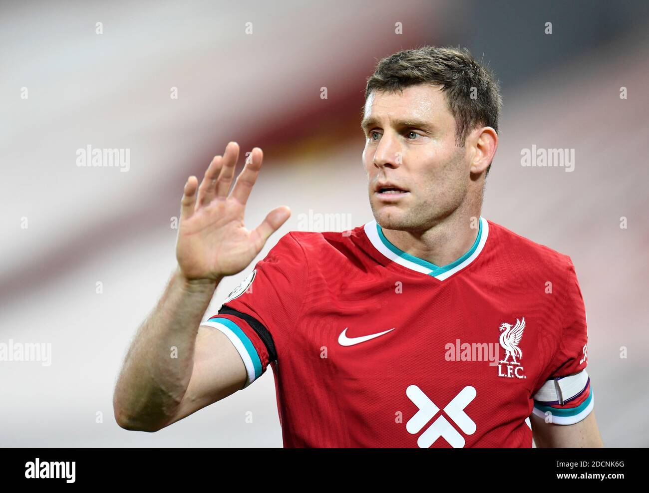 Liverpool's James Milner during the Premier League match at Anfield ...