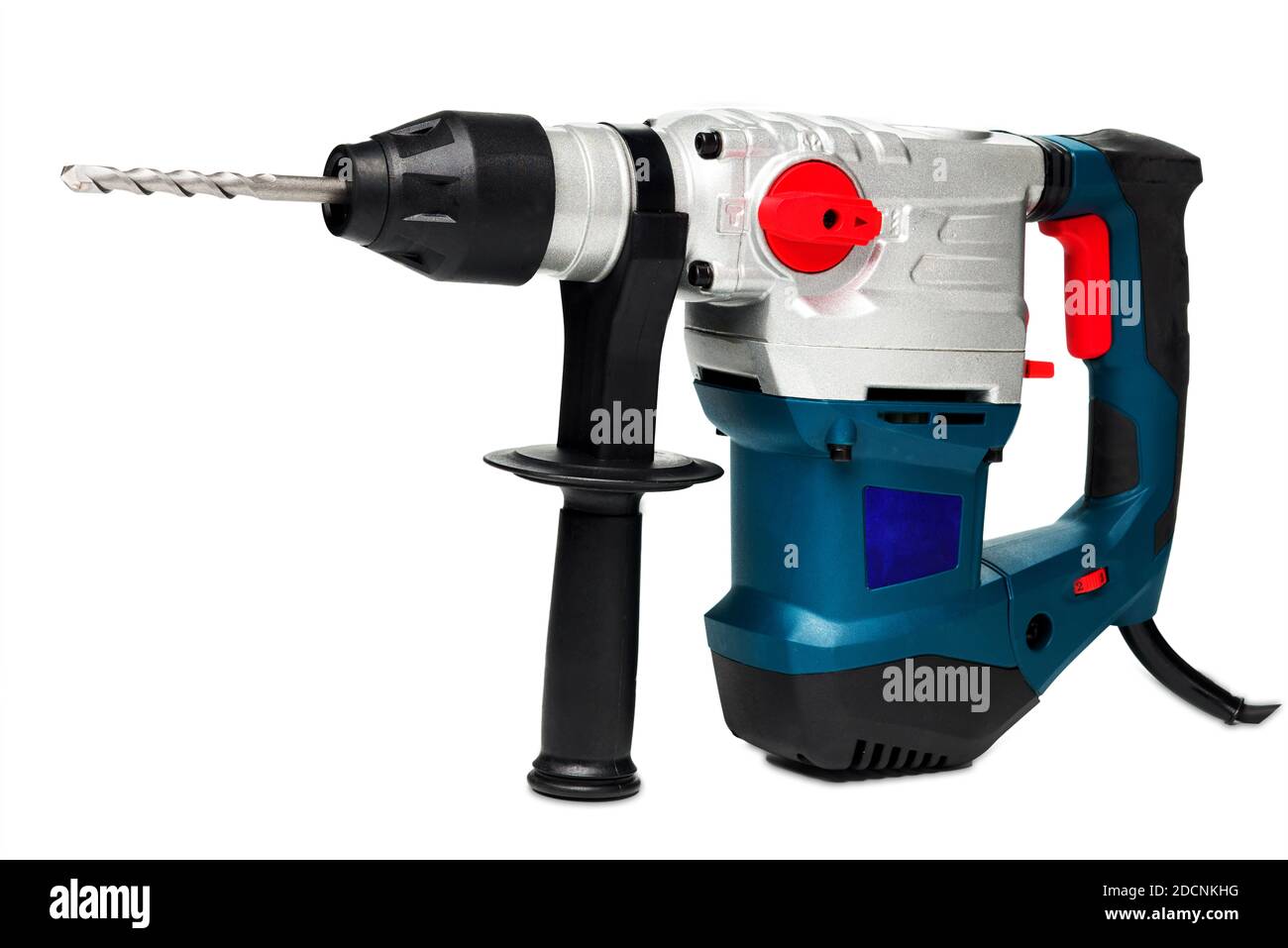 Modern electric high quality perforator with handle and drill at white ...