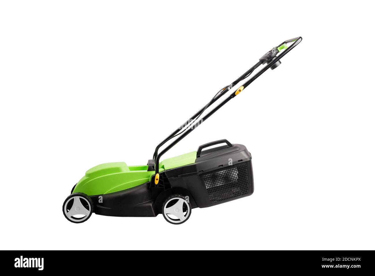 Cutting grass gardening tool, new lawn mower machine at studio isolated ...