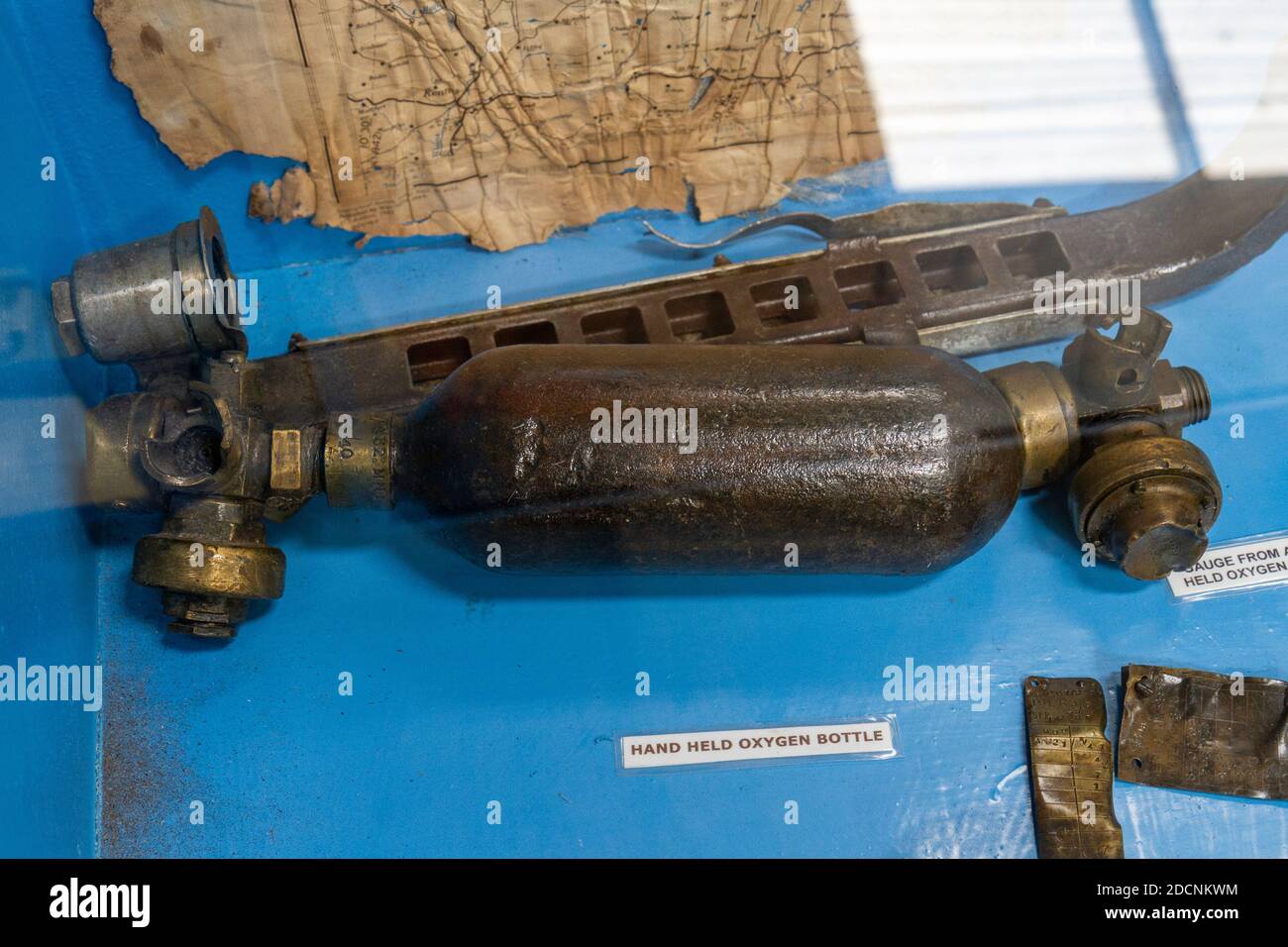WWII RAF pilots hand held oxygen bottle, Lincolnshire Aviation Heritage ...