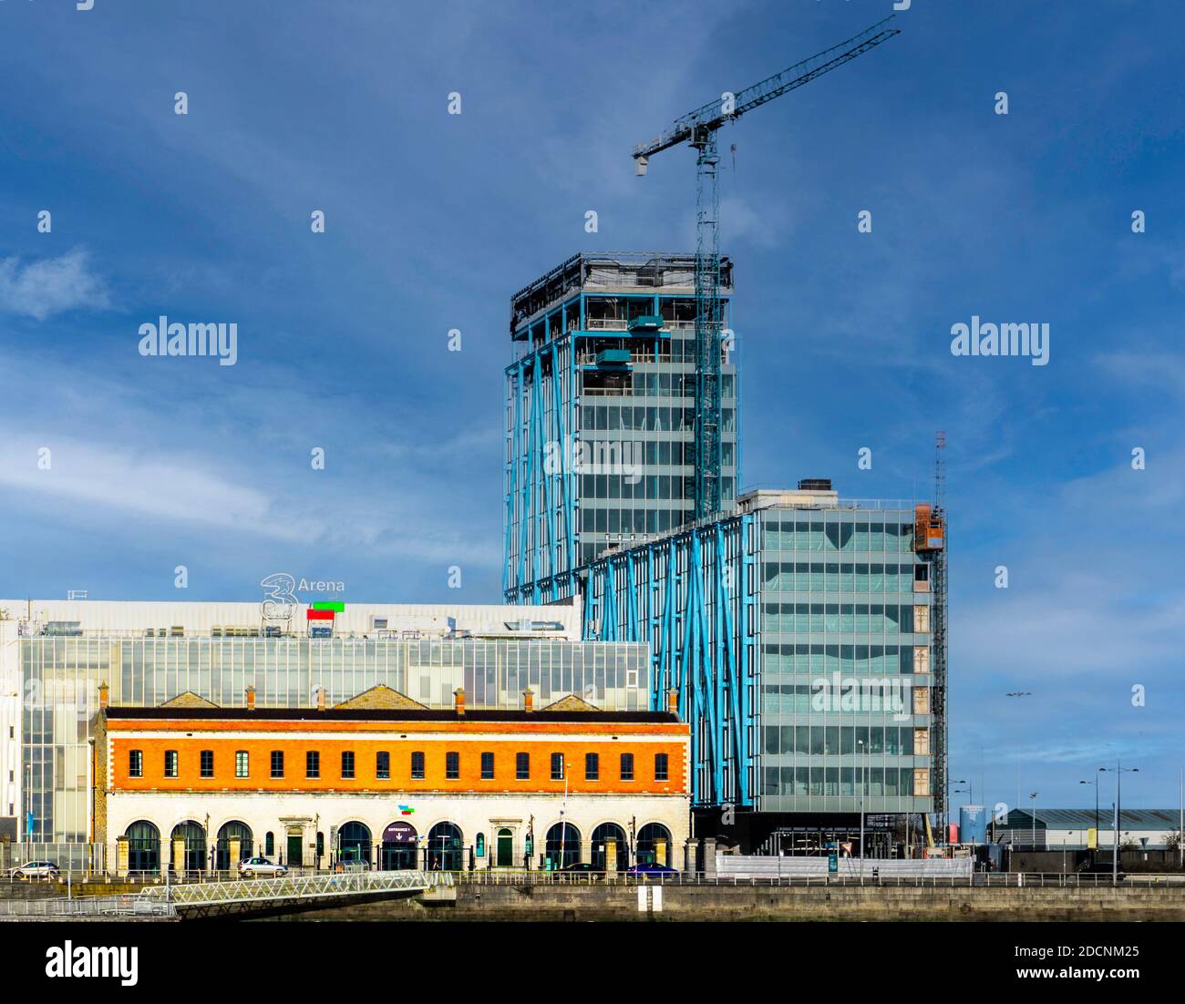The 3 Arena in Dublin’s North Dock while beside it the EXO Building ...