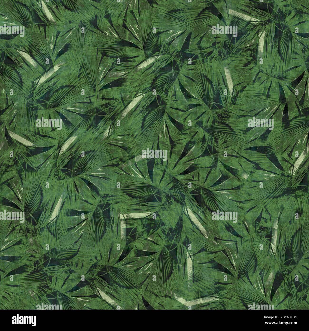 Green tropical palm tree leaves seamless pattern Stock Photo - Alamy