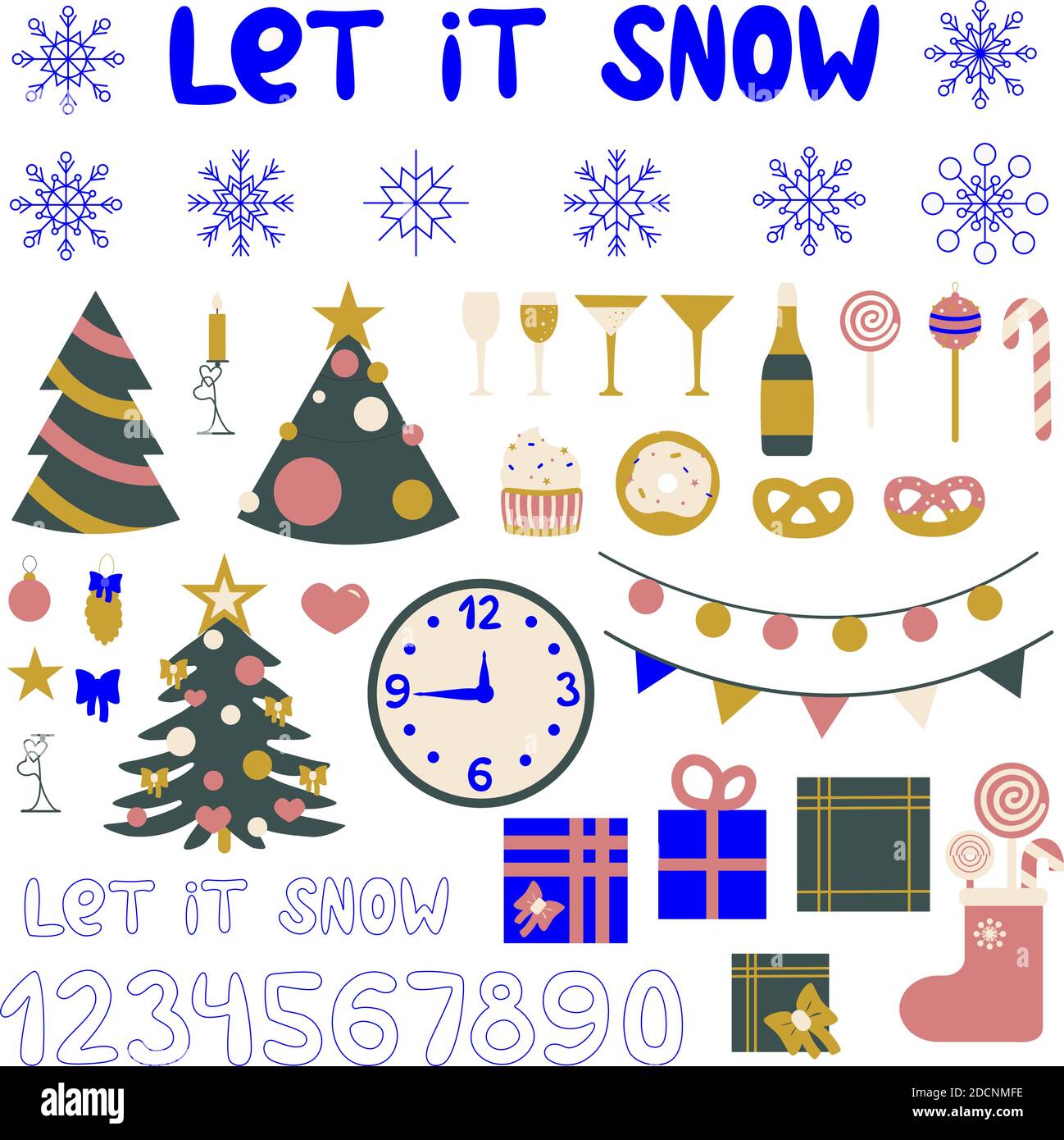 Christmas symbols set hi-res stock photography and images - Alamy