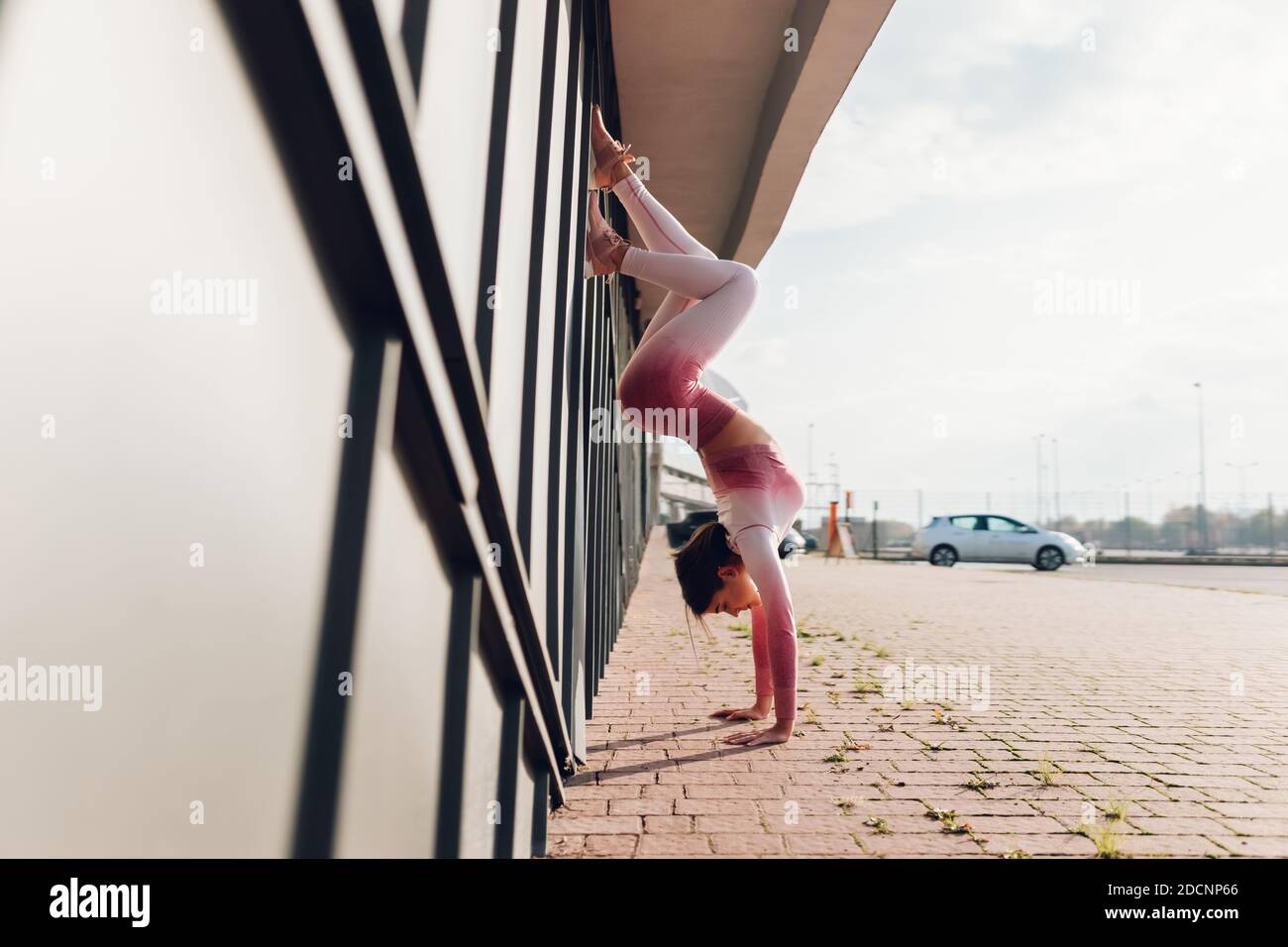 Girl doing handstand hi-res stock photography and images - Alamy